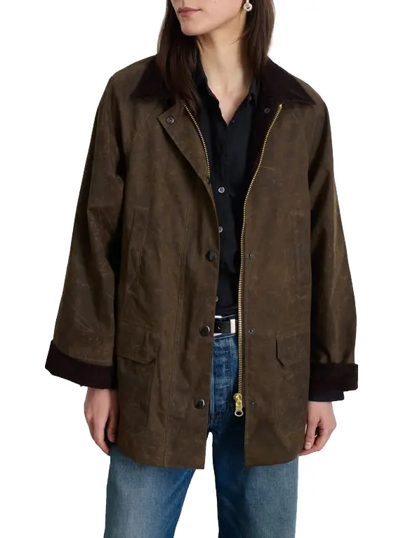 ALEX MILL Madison Waxed Cotton Jacket - Brown
