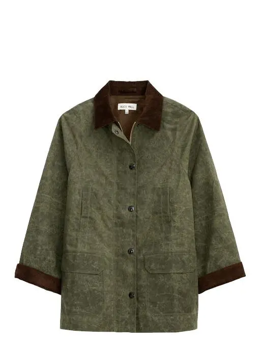ALEX MILL Madison Waxed Cotton Jacket - Olive