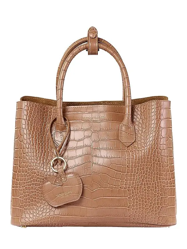 TEDDY BLAKE Vanessa Croco 12" Tote - Darkblush