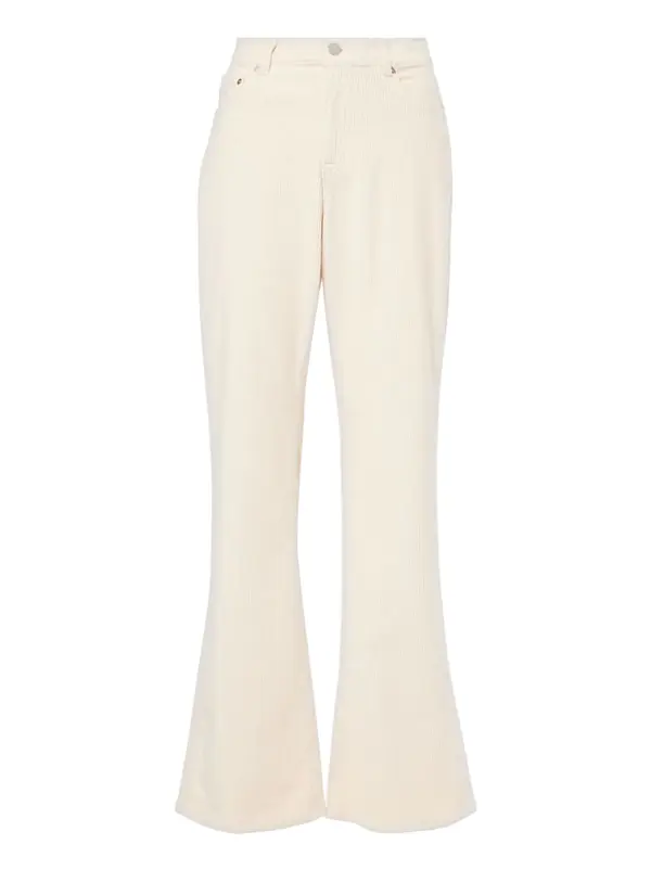 Ag Padua Mid-rise Flared Corduroy Jeans - White