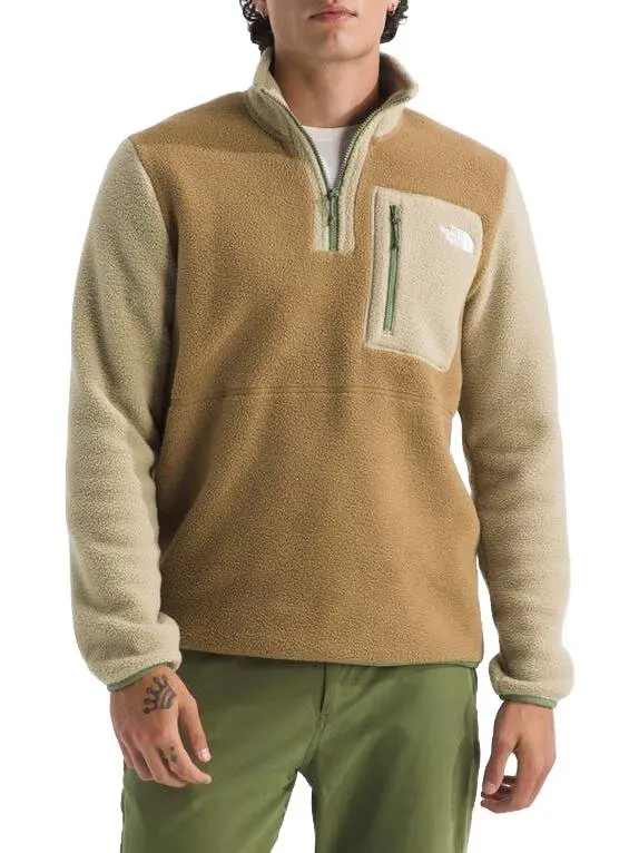 The North Face Yumiori Half Zip Recycled Fleece Pullover - Utility Brown/khaki Stone