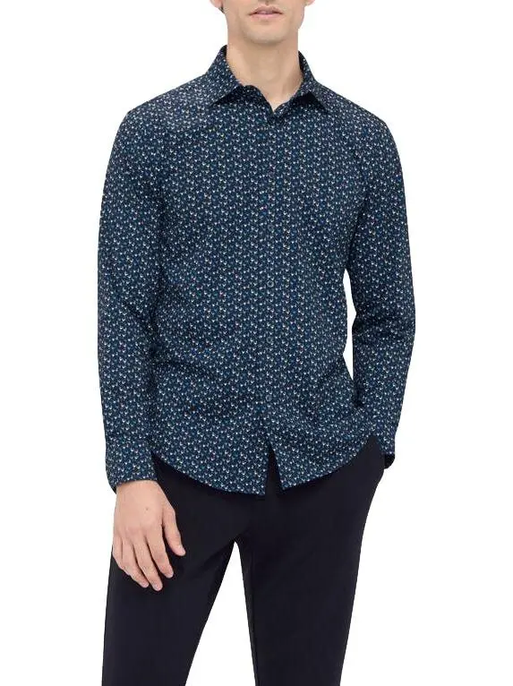 Bugatchi James Ooohcotton® Martini Print Button-up Shirt - Navy