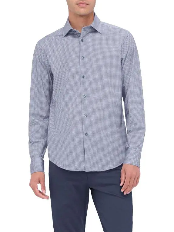 Bugatchi James Ooohcotton® Microcheck Button-up Shirt - Camel