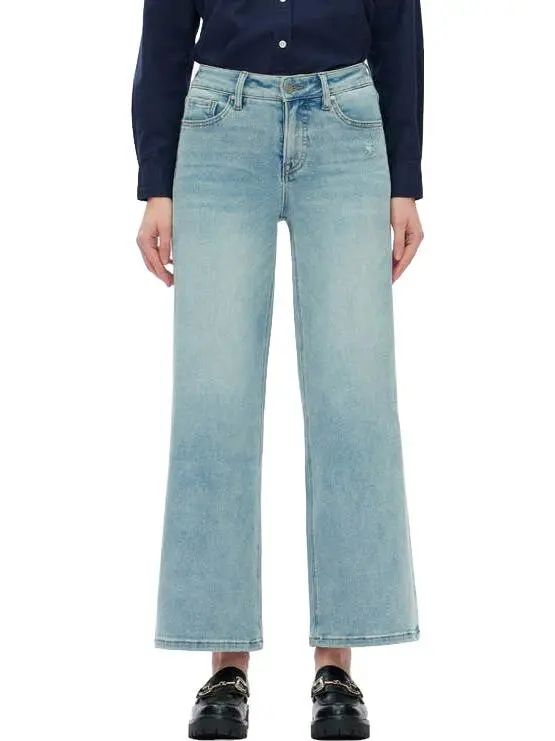 BAYEAS Lisa Ankle Wide Leg Jeans - Vintage Light Blue