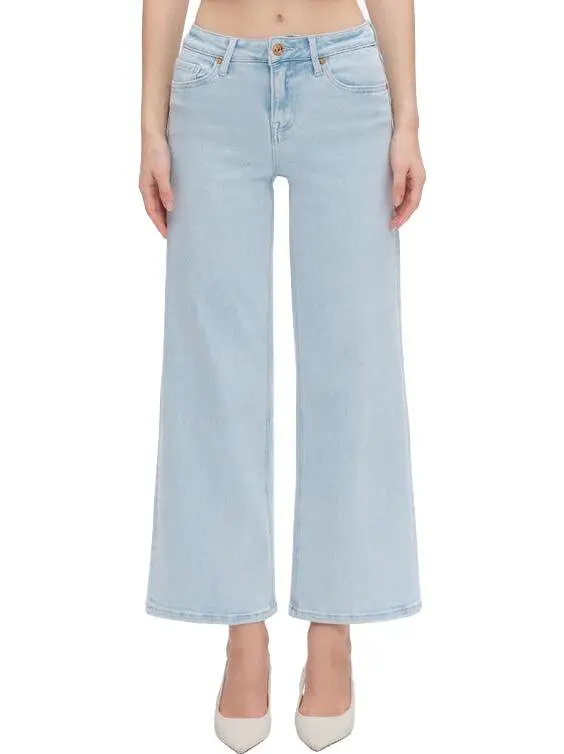 BAYEAS Lisa Ankle Wide Leg Jeans - Wathet