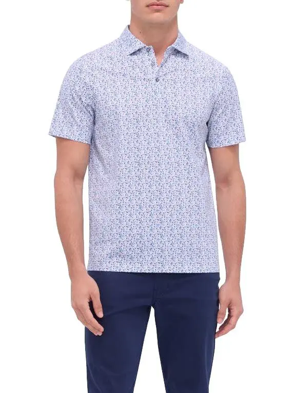 Bugatchi Victor Ooohcotton® Cocktail Print Polo - Cobalt