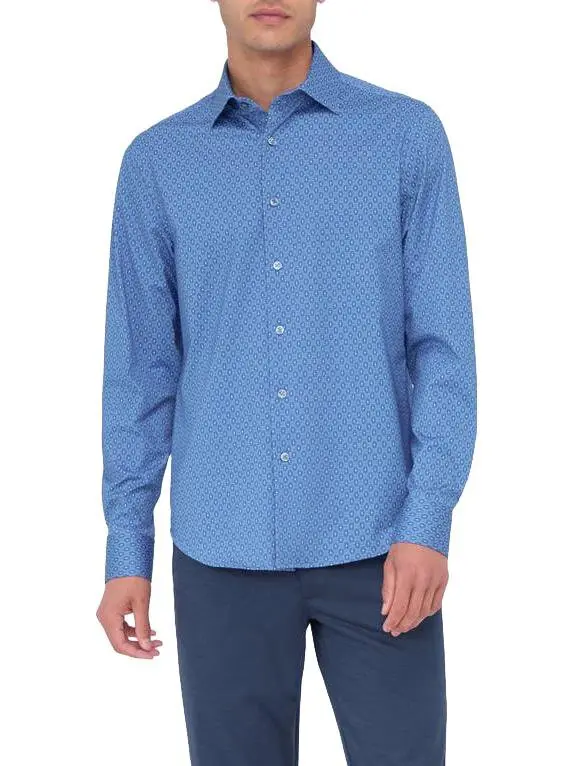 Bugatchi James Ooohcotton® Geo Print Button-up Shirt - Orchid