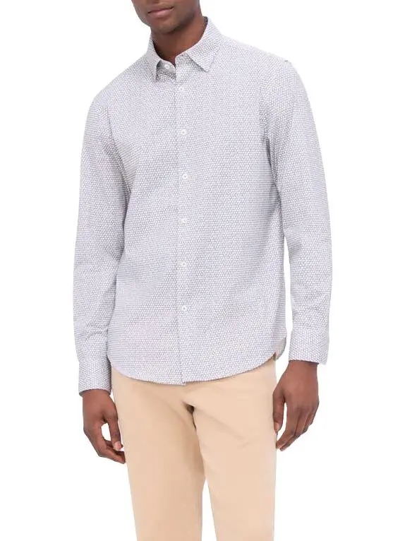 Bugatchi Jules Ooohcotton® Microprint Button-down Shirt - Khaki