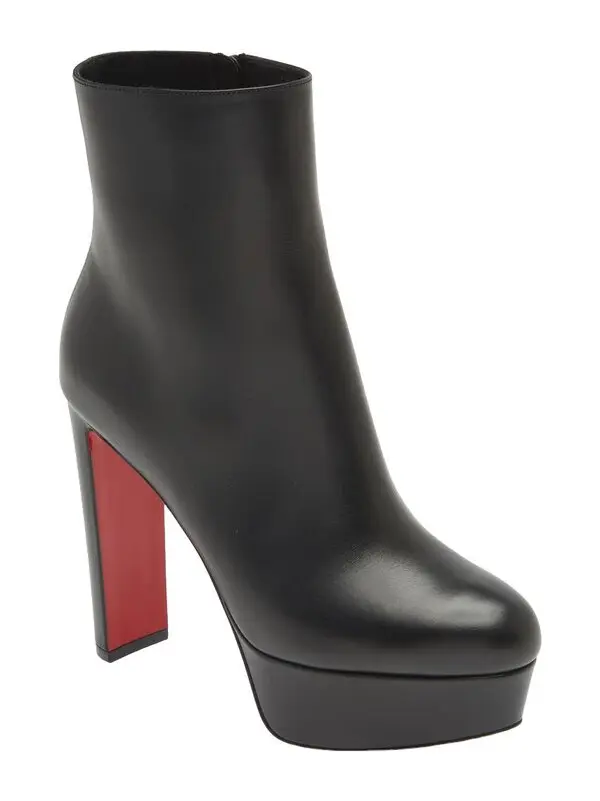 CHRISTIAN LOUBOUTIN Loo Platform Bootie - Black/black