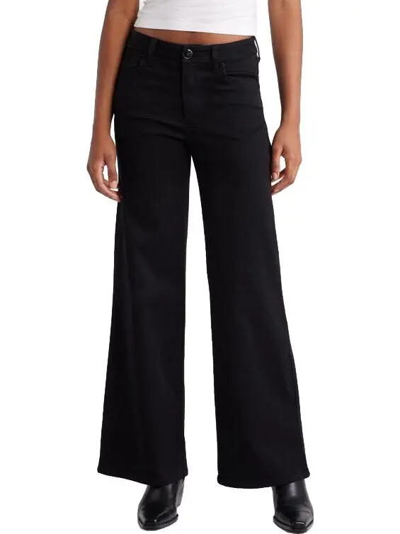 1822 Denim Better Butter High Waist Wide Leg Jeans - Black