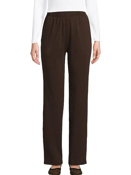 LANDS' END Sport Knit High Rise Pants - Rich Coffee