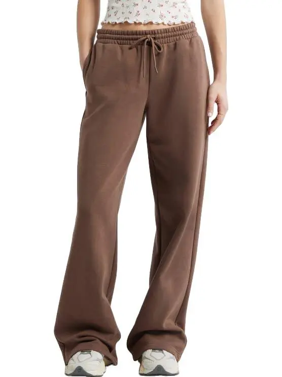 Bp. Wide Leg Fleece Sweatpants - Brown Quartz