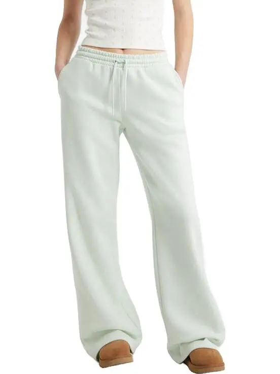 Bp. Wide Leg Fleece Sweatpants - Green Cloud