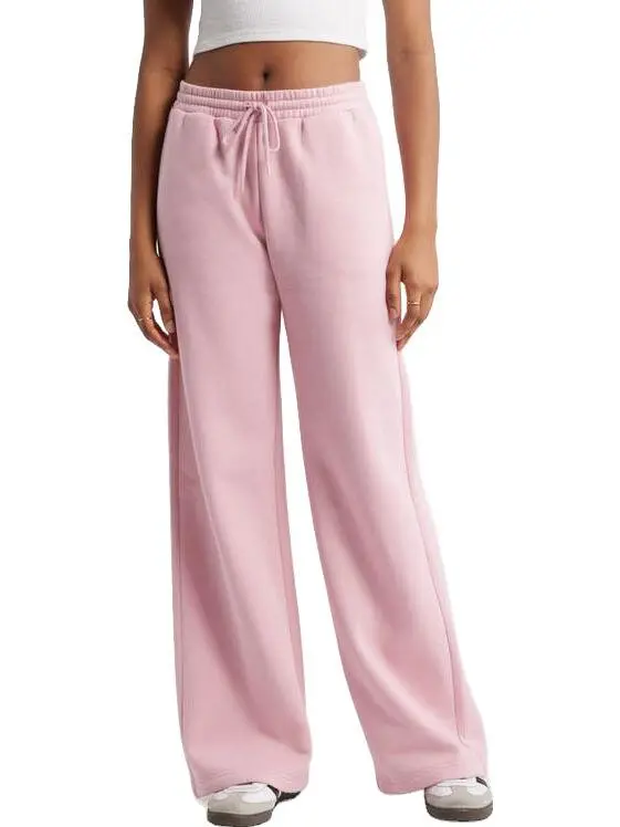 Bp. Wide Leg Fleece Sweatpants - Pink Cameo