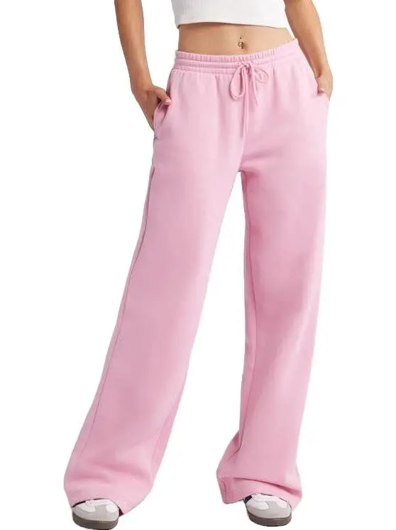 Bp. Wide Leg Fleece Sweatpants - Pink Shore