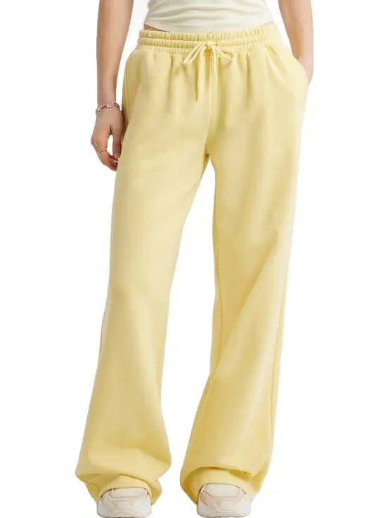 Bp. Wide Leg Fleece Sweatpants - Yellow Begonia