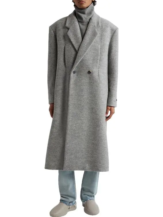 Fear Of God Relaxed Boiled Virgin Wool Double-breasted Overcoat - Light Grey