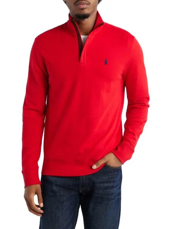 Polo Ralph Lauren Cotton Blend Quarter Zip Pullover - Red
