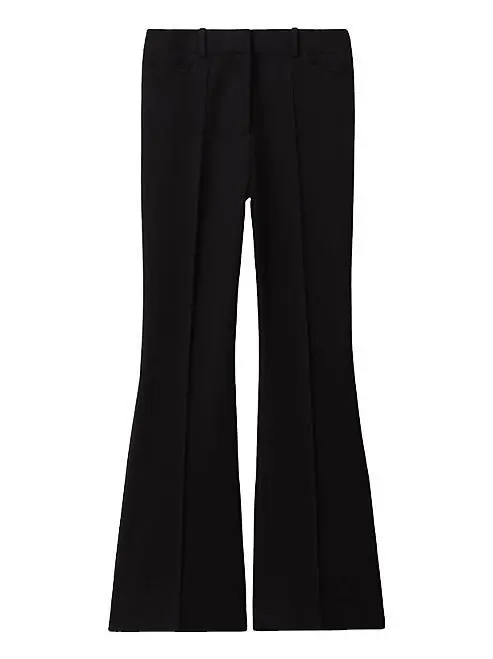 REISS Gabi Flared-leg Mid-rise Trousers - Black