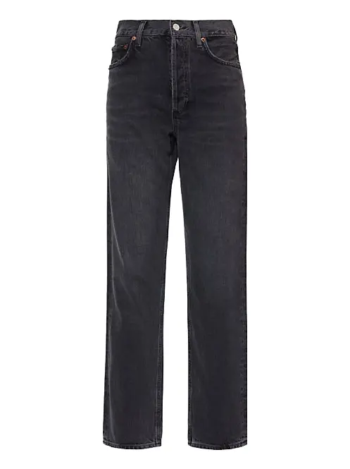 AGOLDE 90's Pinch Waist High-rise Straight-leg Jeans - Hitch (blk Finished Hem)