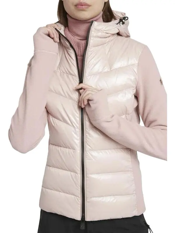 Moncler Puffer Fleece Zip-up Cardigan - Pink