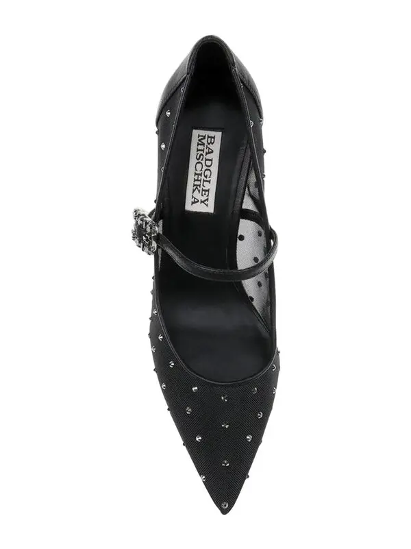 Badgley Mischka Antonia Crystal Mesh Pumps - Black