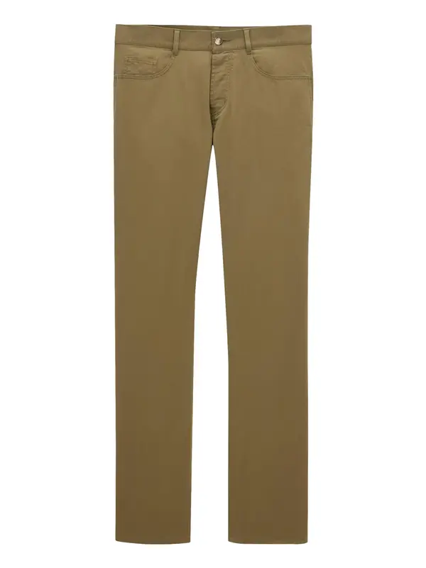 Saint Laurent Cotton Slim Trousers - Green