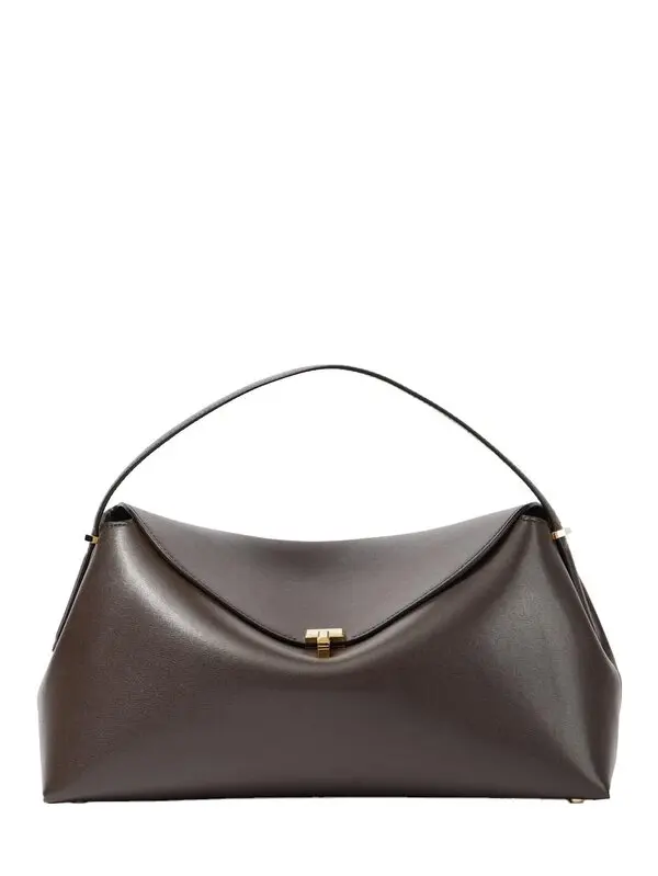 TOTEME T-lock Leather Tote Bag - Brown