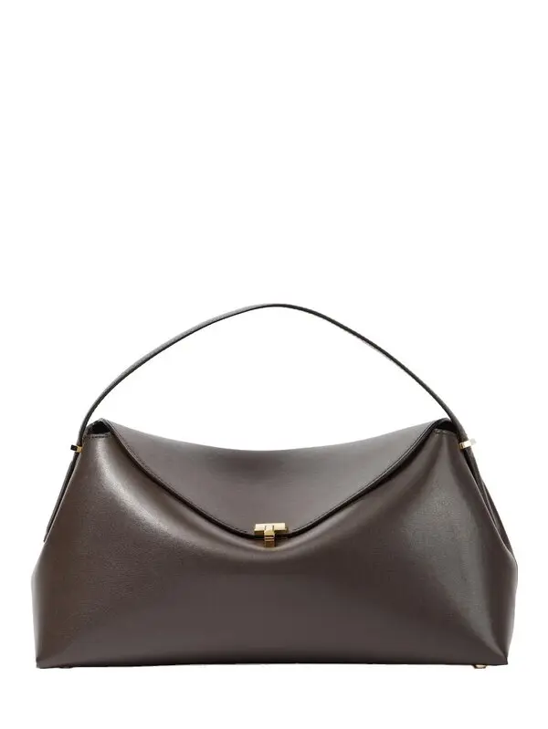 TOTEME T-lock Leather Tote Bag - Brown