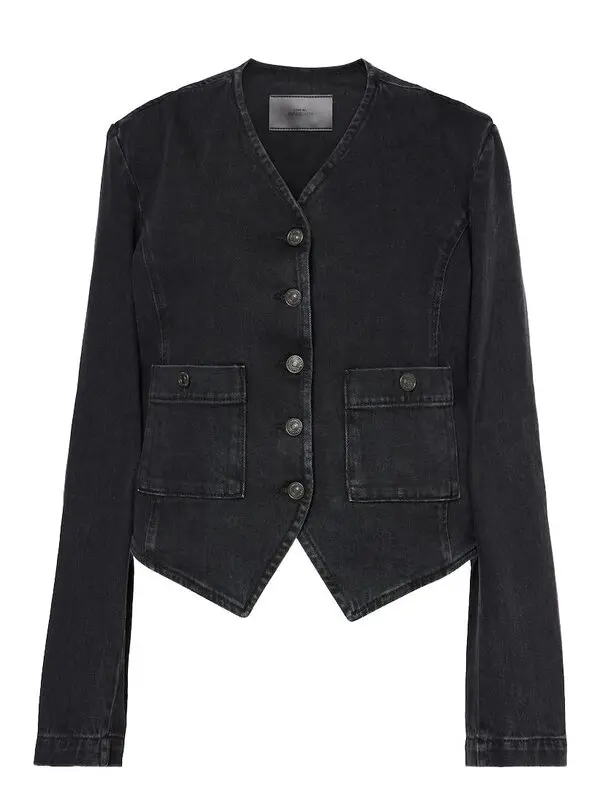 7 For All Mankind Denim Trucker Jacket - Black
