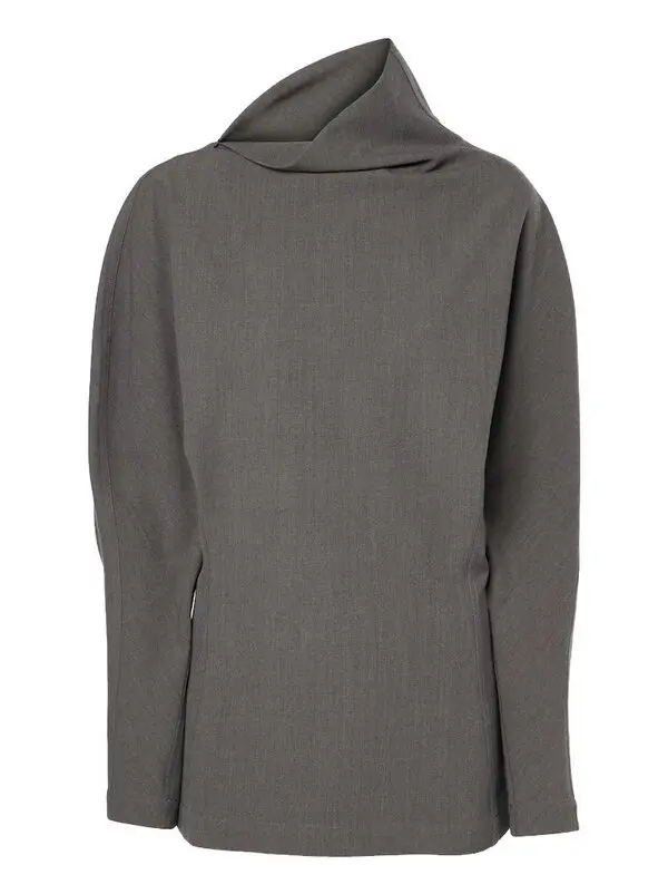 Bottega Veneta Draped Wool-blend Top - Grey