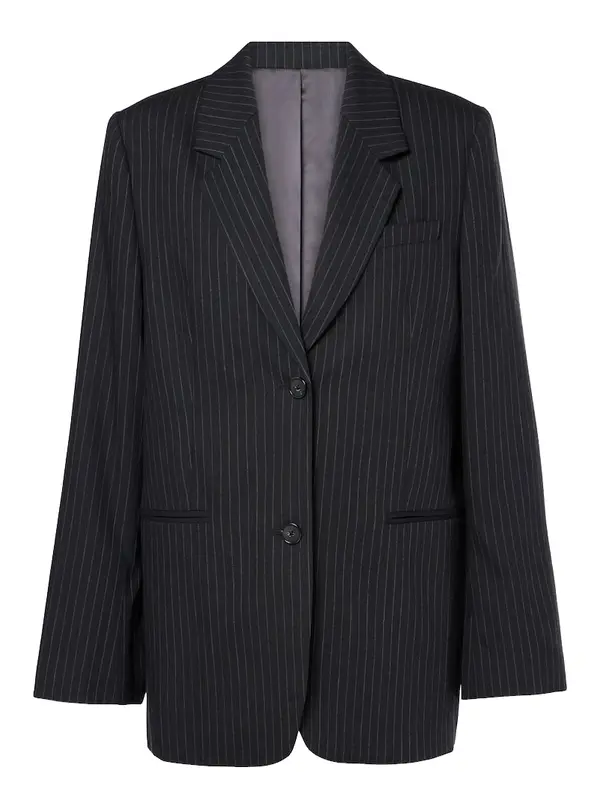 TOTEME Pinstripe Wool-blend Blazer - Blue