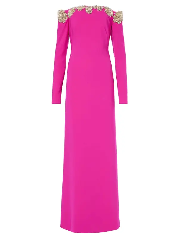 Costarellos Meline Embellished Crêpe Gown - Pink
