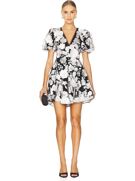 ELLIATT Selene Mini Dress - Black & White