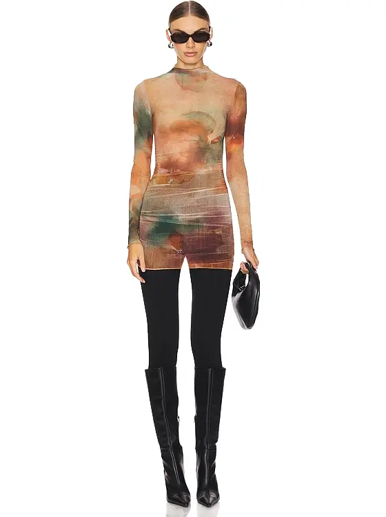 CAMILA COELHO Bella Tunic Top - Multi Abstract Flora