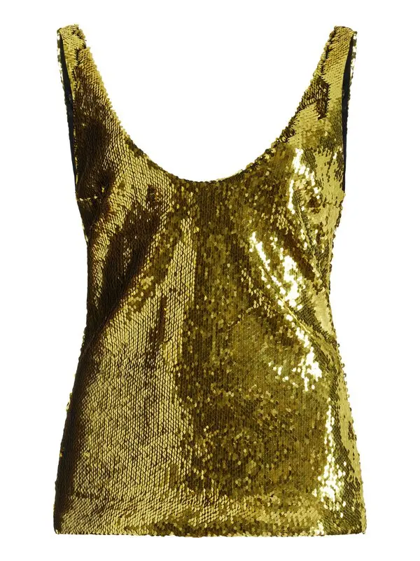 Françoise Exclusive Nina Sequined Tank Top - Gold