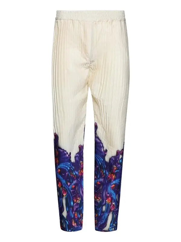 CASELLA MEYER Pleated Straight Leg Pants - Multicolor