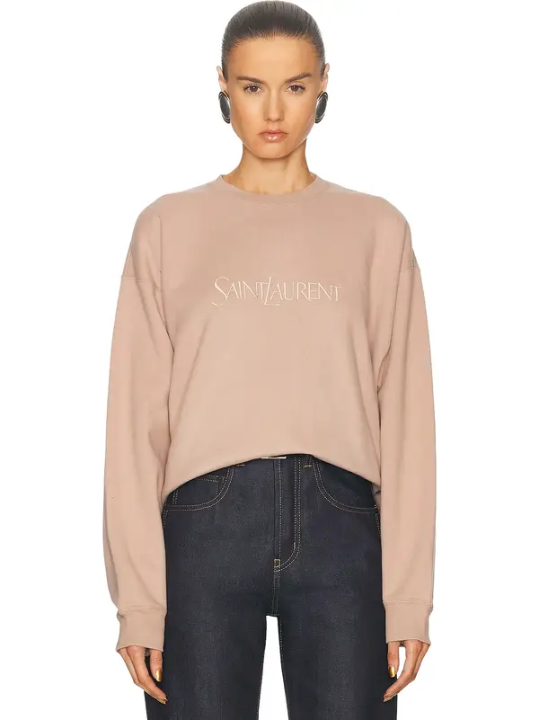 Saint Laurent Crewneck Sweatshirt - Nude Rose