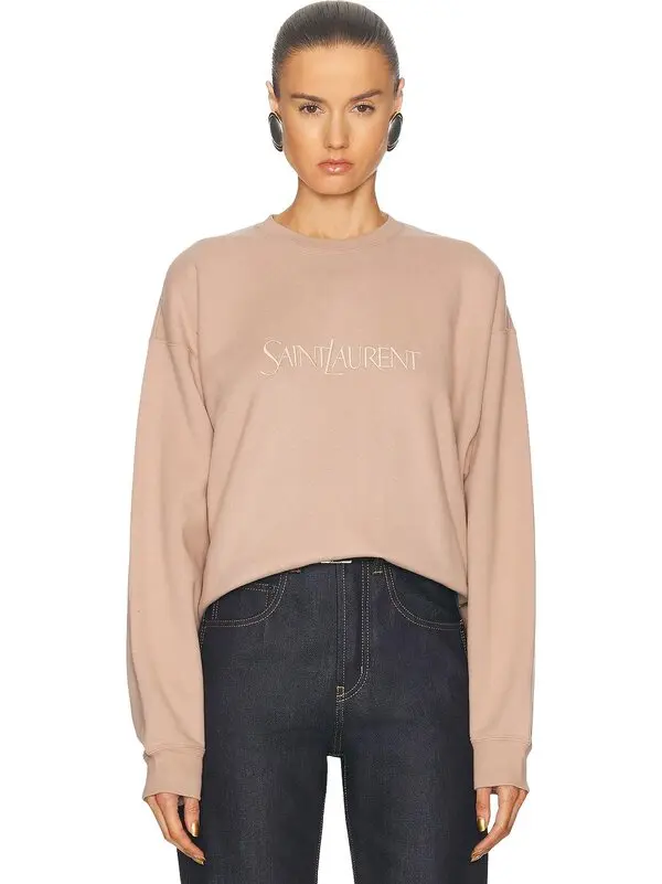 Saint Laurent Crewneck Sweatshirt - Nude Rose
