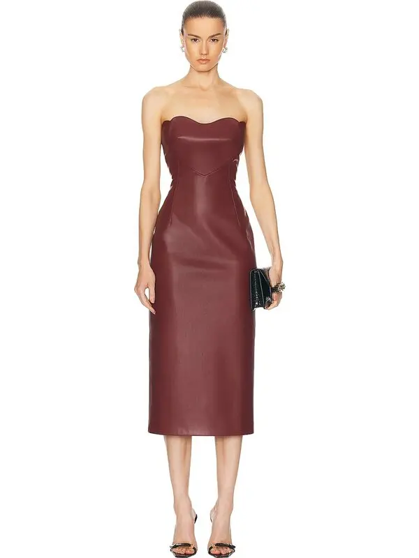 Marianna Senchina Love Lock Leather Dress - Bordeaux