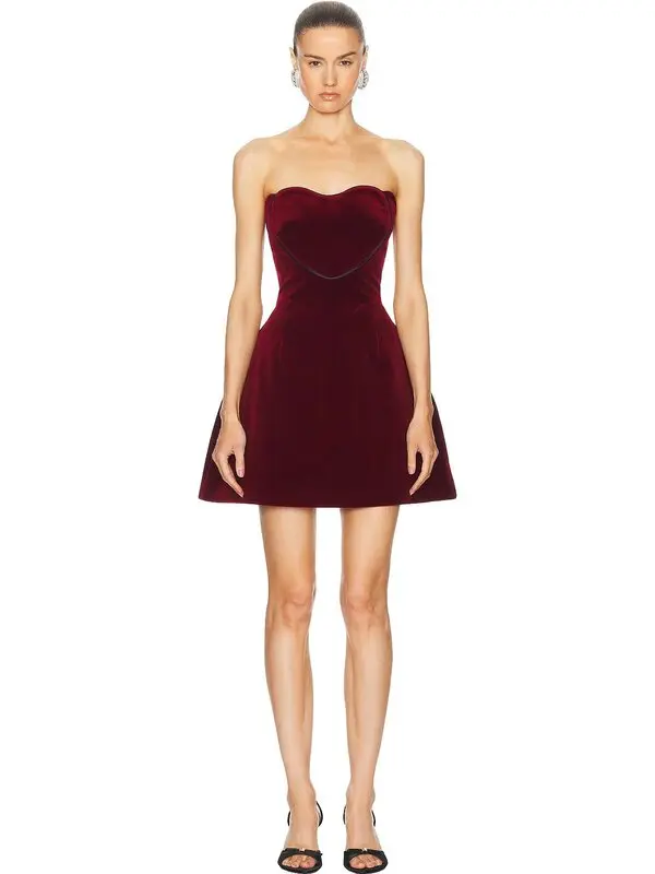 Marianna Senchina Best Lover Velvet Dress - Burgundy