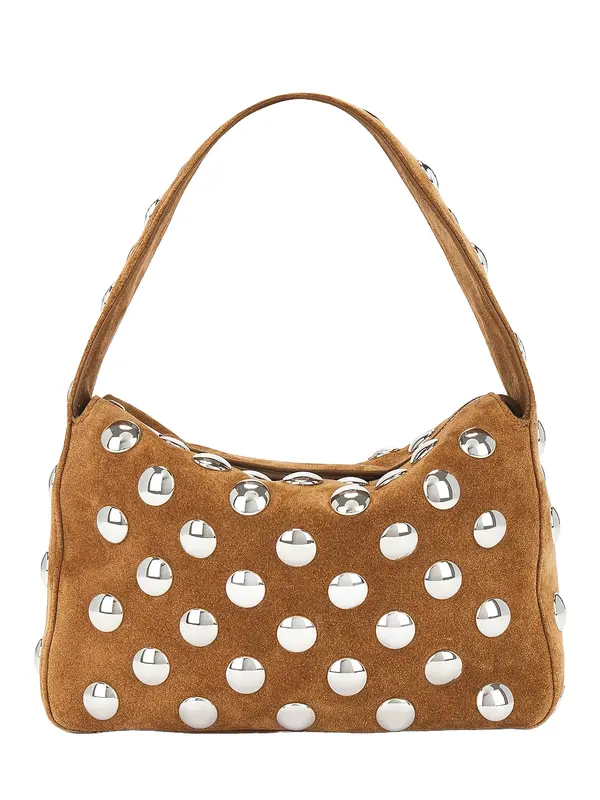 Khaite Elena Small Studded Bag - Mud & Silver