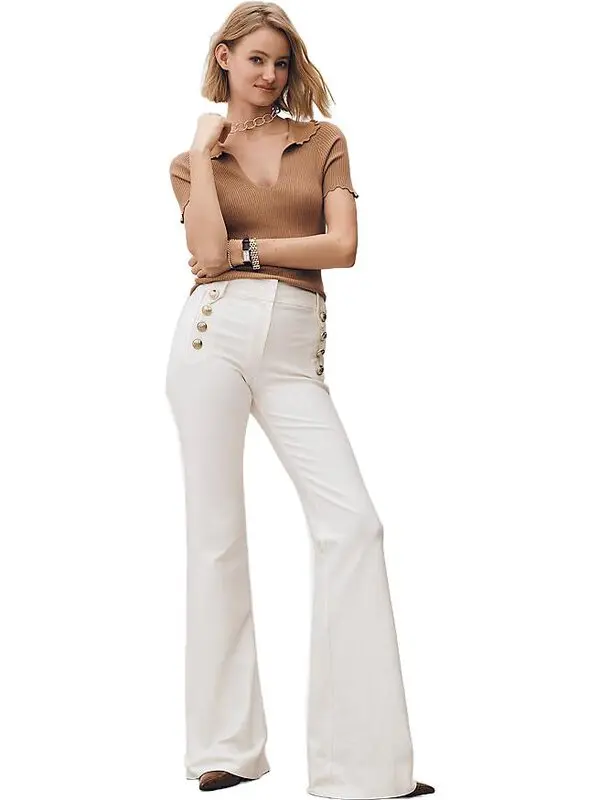 Derek Lam 10 Crosby Robertson Flare Trousers - White