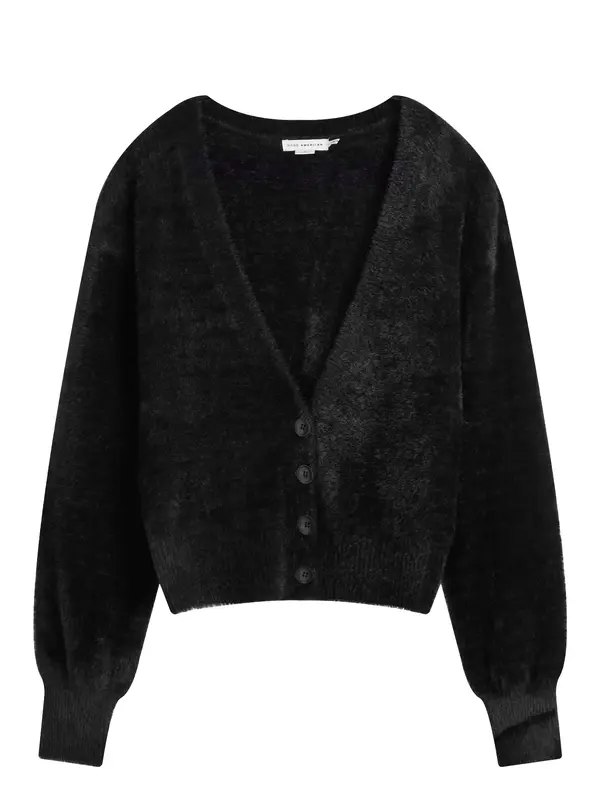 Good American Fuzzy Cardigan - Black
