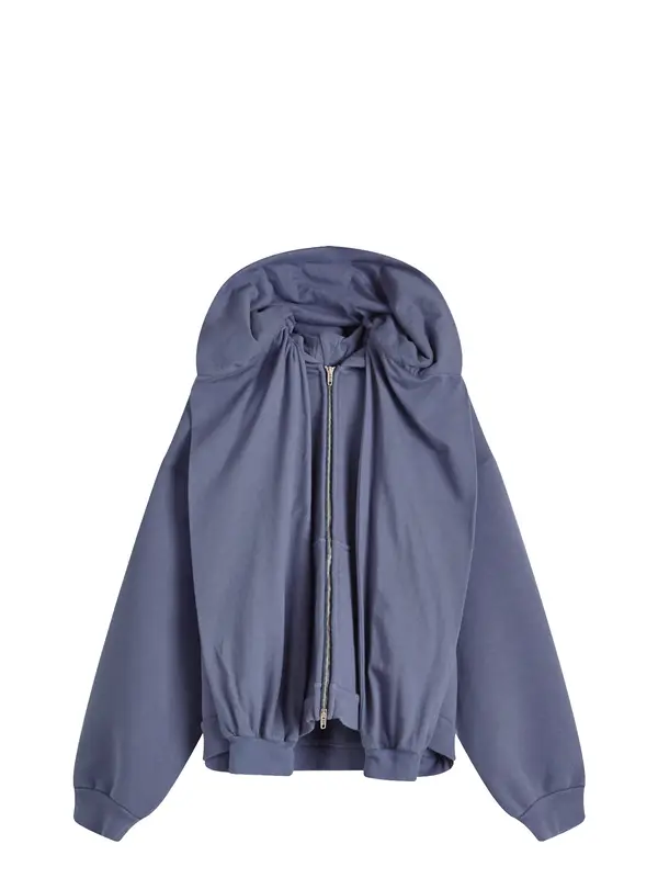 Balenciaga Incognito Zip-up Hoodie - Washed Blue