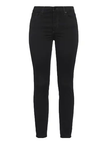 Armani Exchange Slim Fit Stretch Pants With Leather Trims - Black