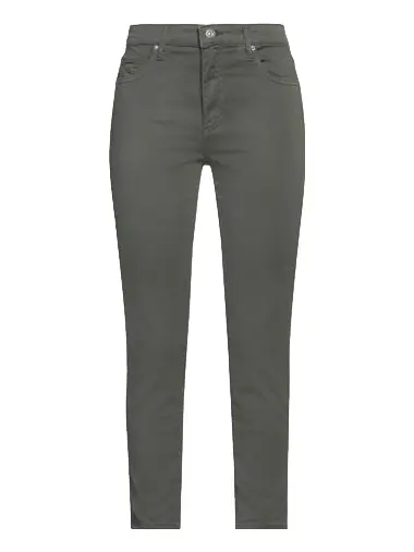 Armani Exchange Slim Fit Stretch Pants With Leather Trims - Green