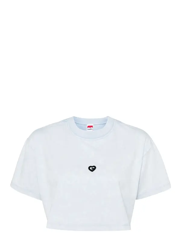 GROUND ZERO Logo Appliqué Cropped T-shirt - Blue