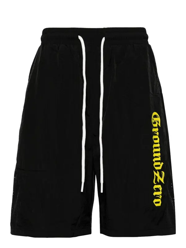 GROUND ZERO Logo-print Shorts - Black