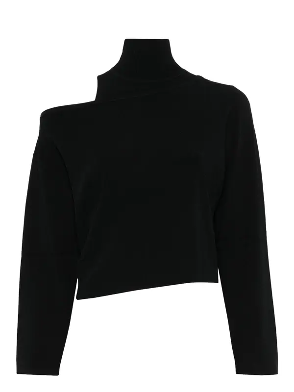 Moschino Asymmetric Knit Top - Black